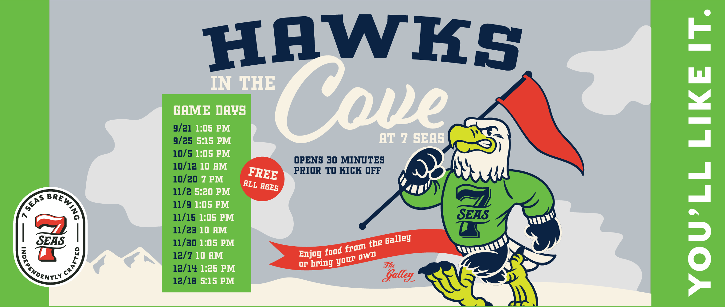Hawks in The Cove - 7 Seas Brewing